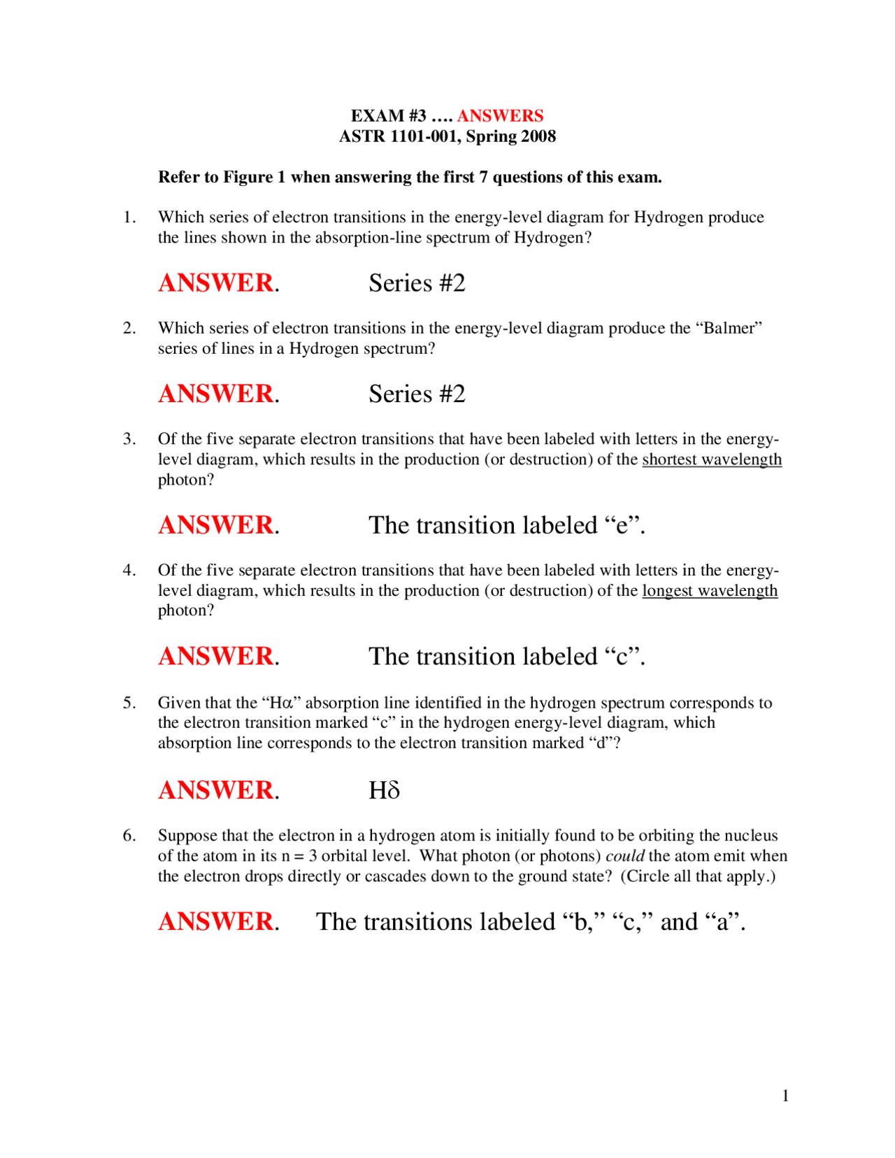 Midterm Exam 3 With Answer Key For Solar Systems Astr 1101 Docsity