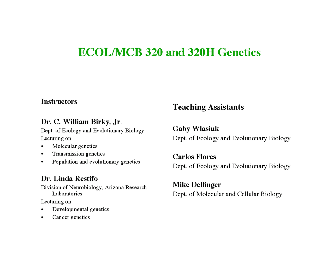 Diversity And Uniformity Of Life Lecture Slides Mcb 320 Docsity
