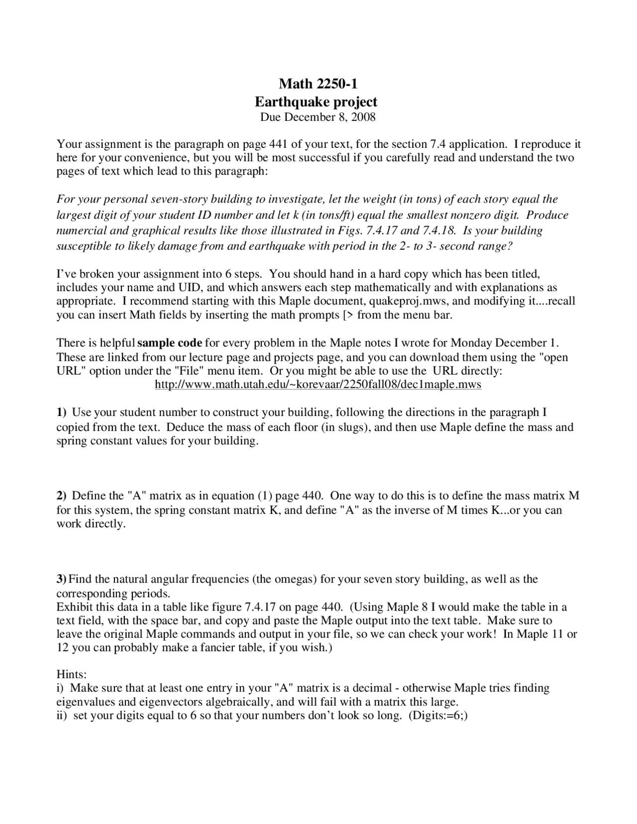 Math 2250-1: Earthquake Project - Investigating Building Susceptibility ...