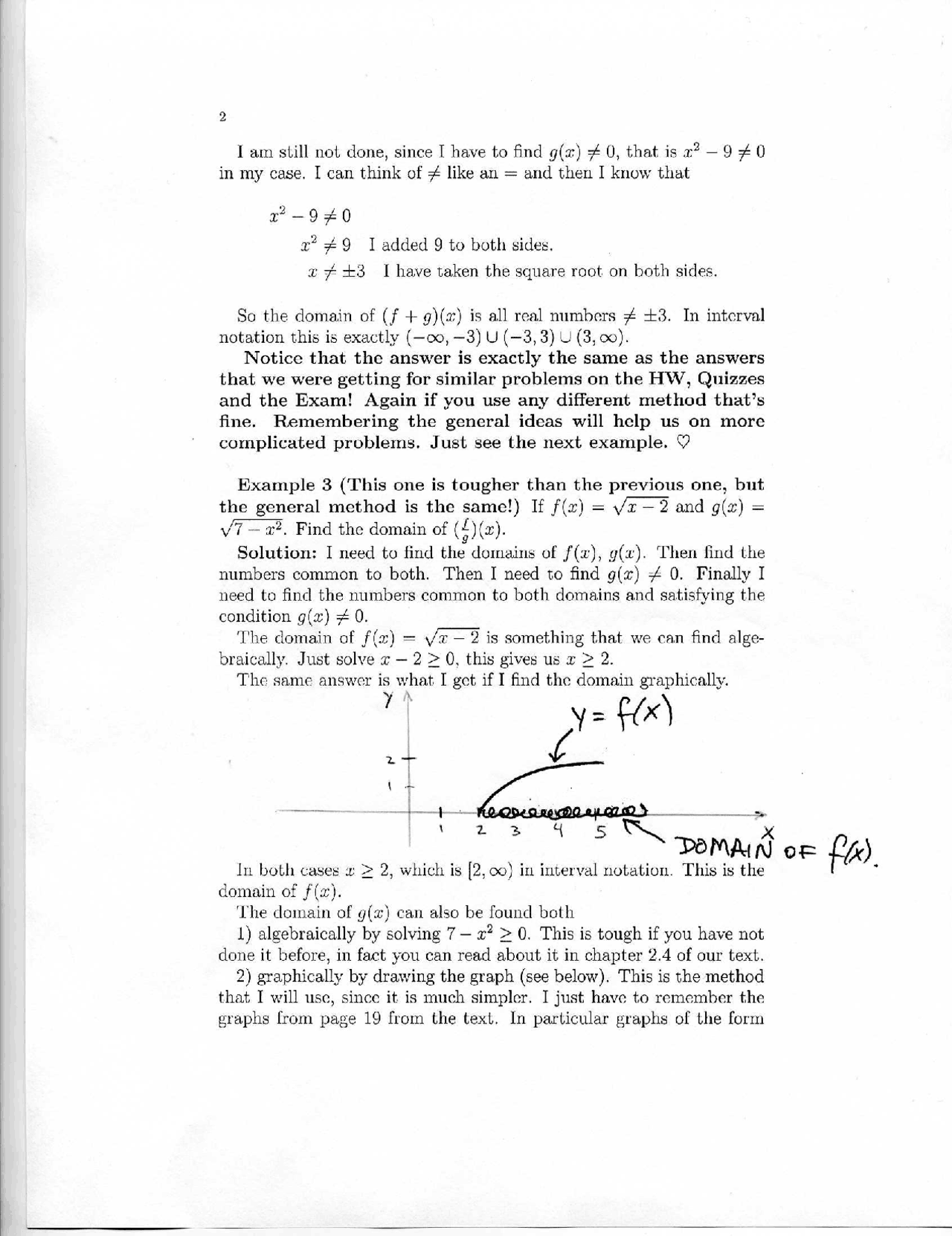 Example 3 with Solutions - College Algebra | MATH 110 - Docsity