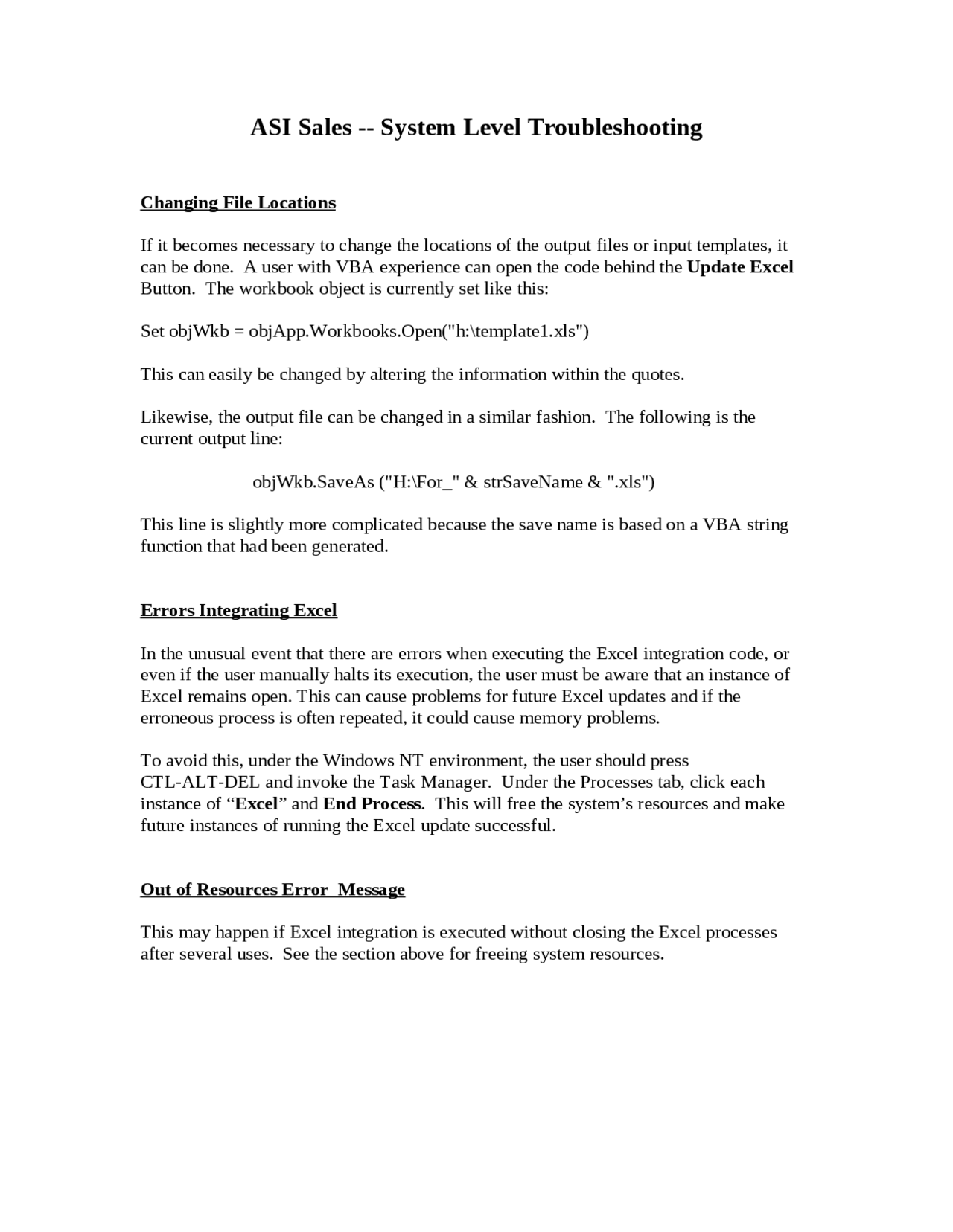 ASI Sales: Troubleshooting Excel File Locations and Errors - Prof ...