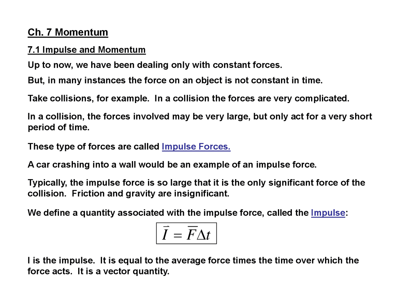 Momentum General Physics Lecture Notes Phys 2001 Docsity