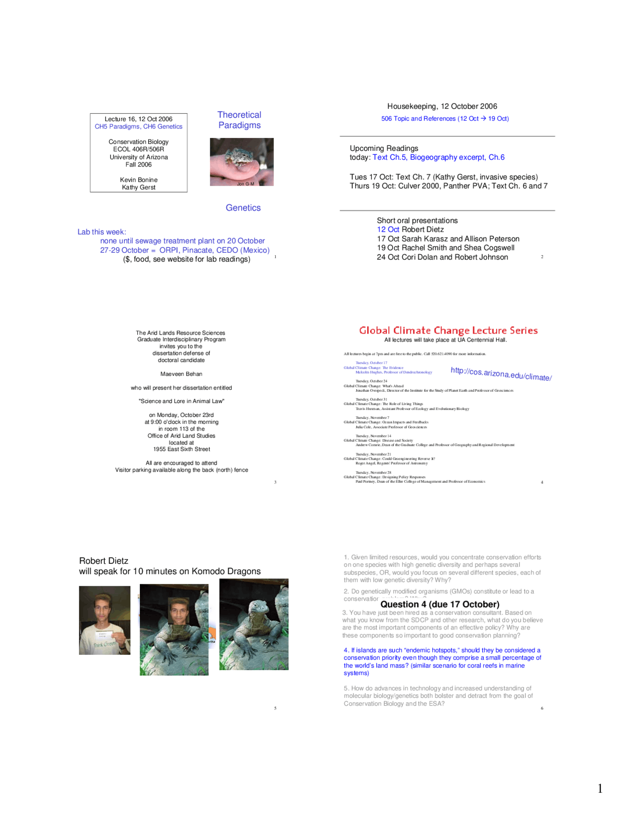 Lecture Slides On Paradigms Genetics Conservation Biology Ecol