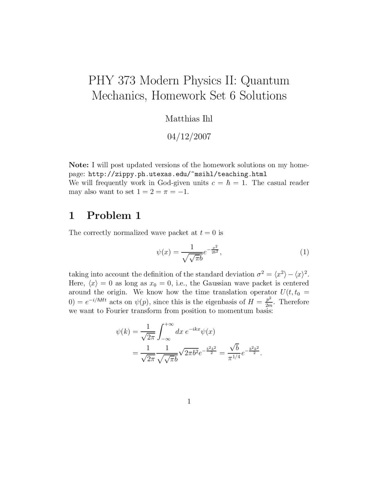 3 Solved Problems On Foundation Of Quantum Physics Homework Phy 373