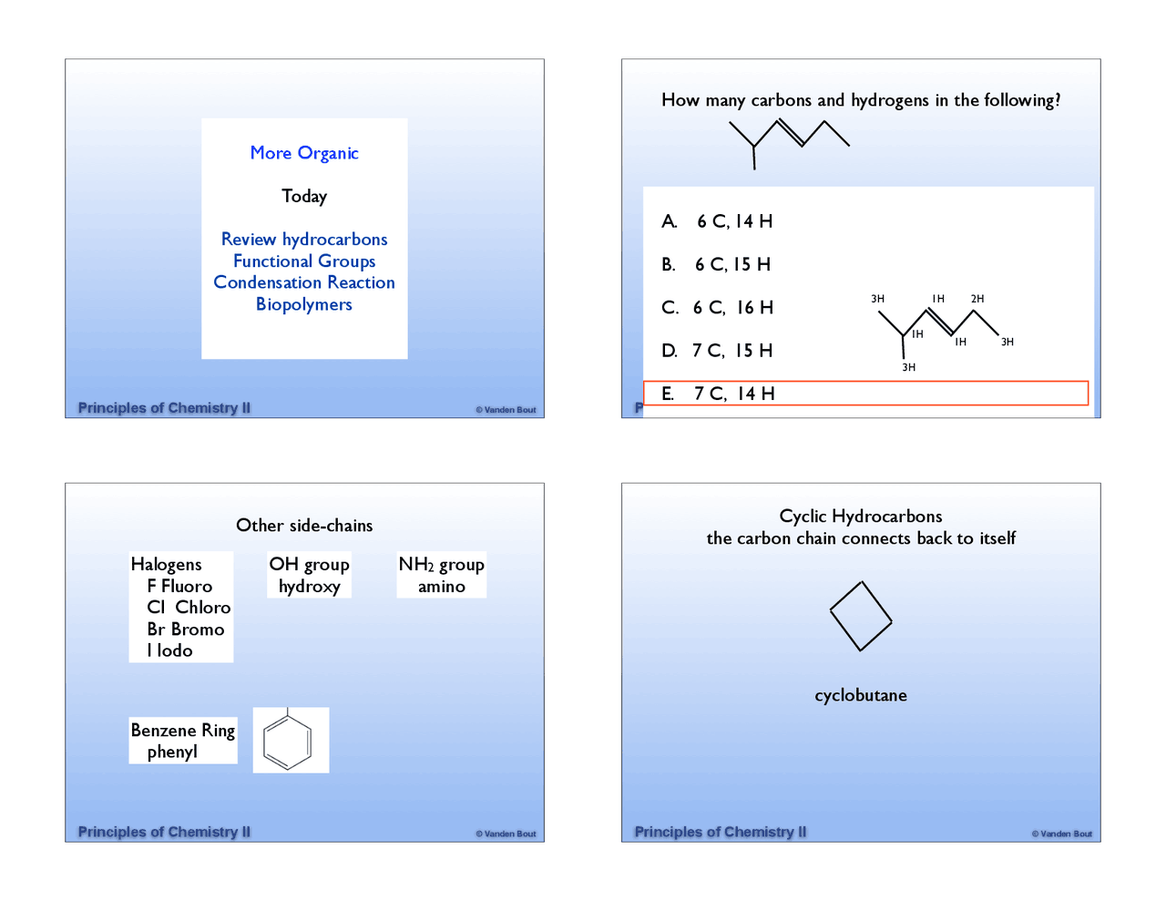 Principles of Chemistry II: Organic Compounds and Functional Groups ...