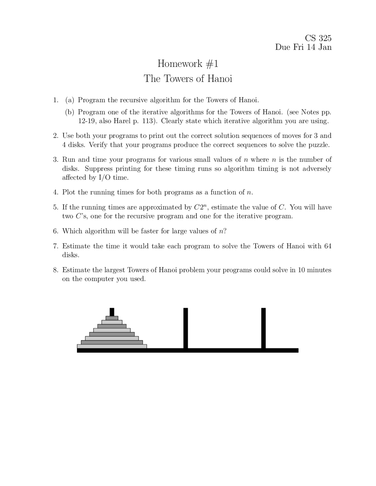 Homework One for The Towers of Hanoi | CS 325 - Docsity