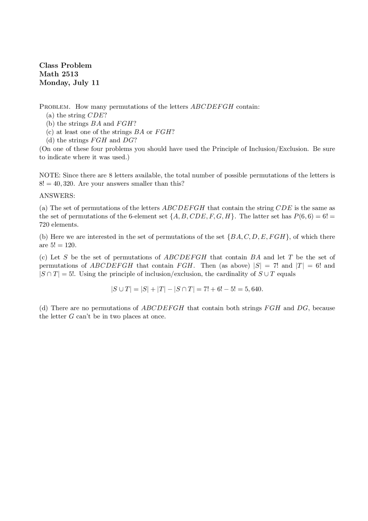 Solved Problems On Discrete Mathematical Structures For Assignment Math 2513 Docsity