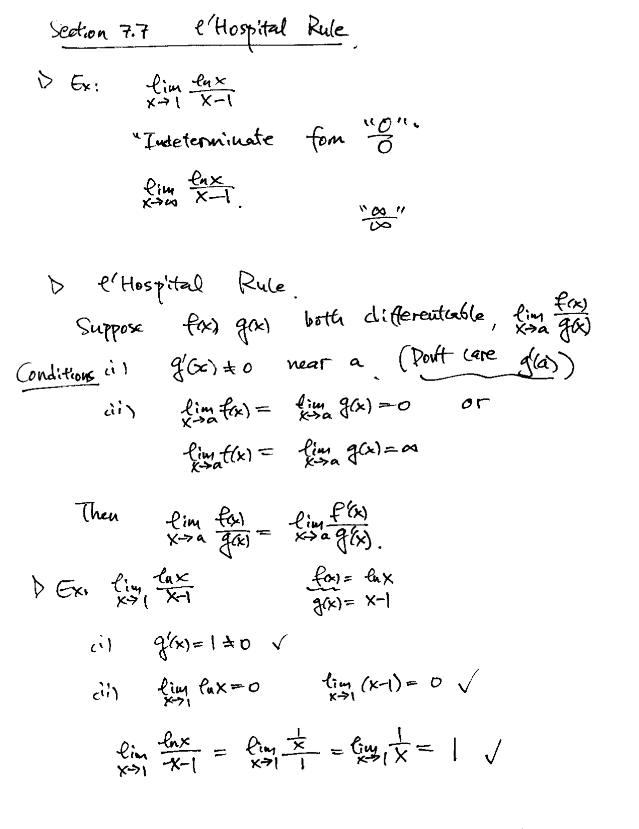 Handwriting Notes on Differential Calculus | M 408K - Docsity