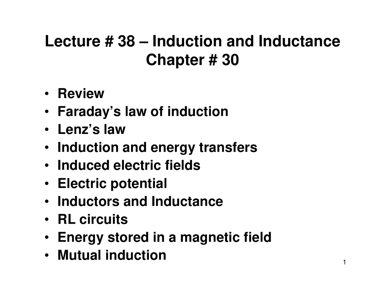 Notes On Induction And Inductance University Physics Ii Phy 146