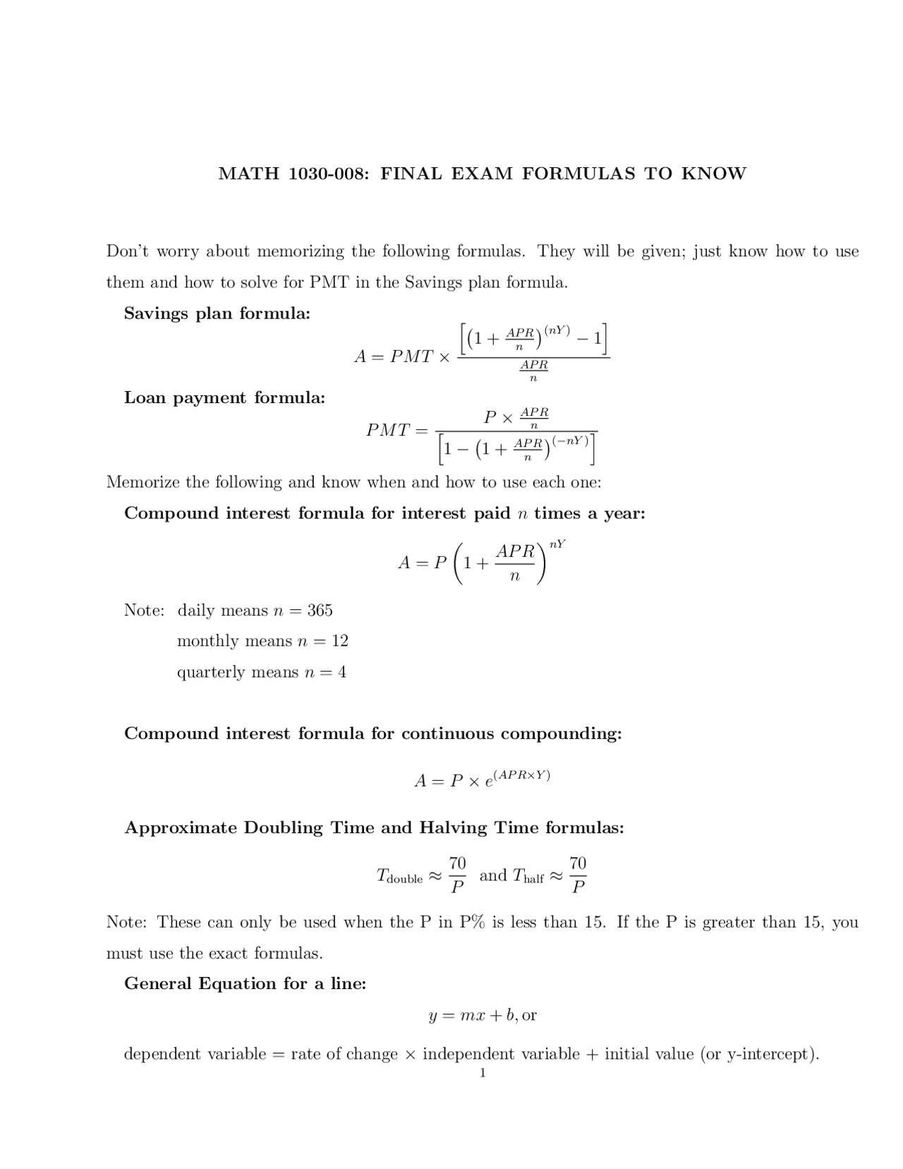 Final Exam Formulas To Know Introduction Quantum Reasoning Math