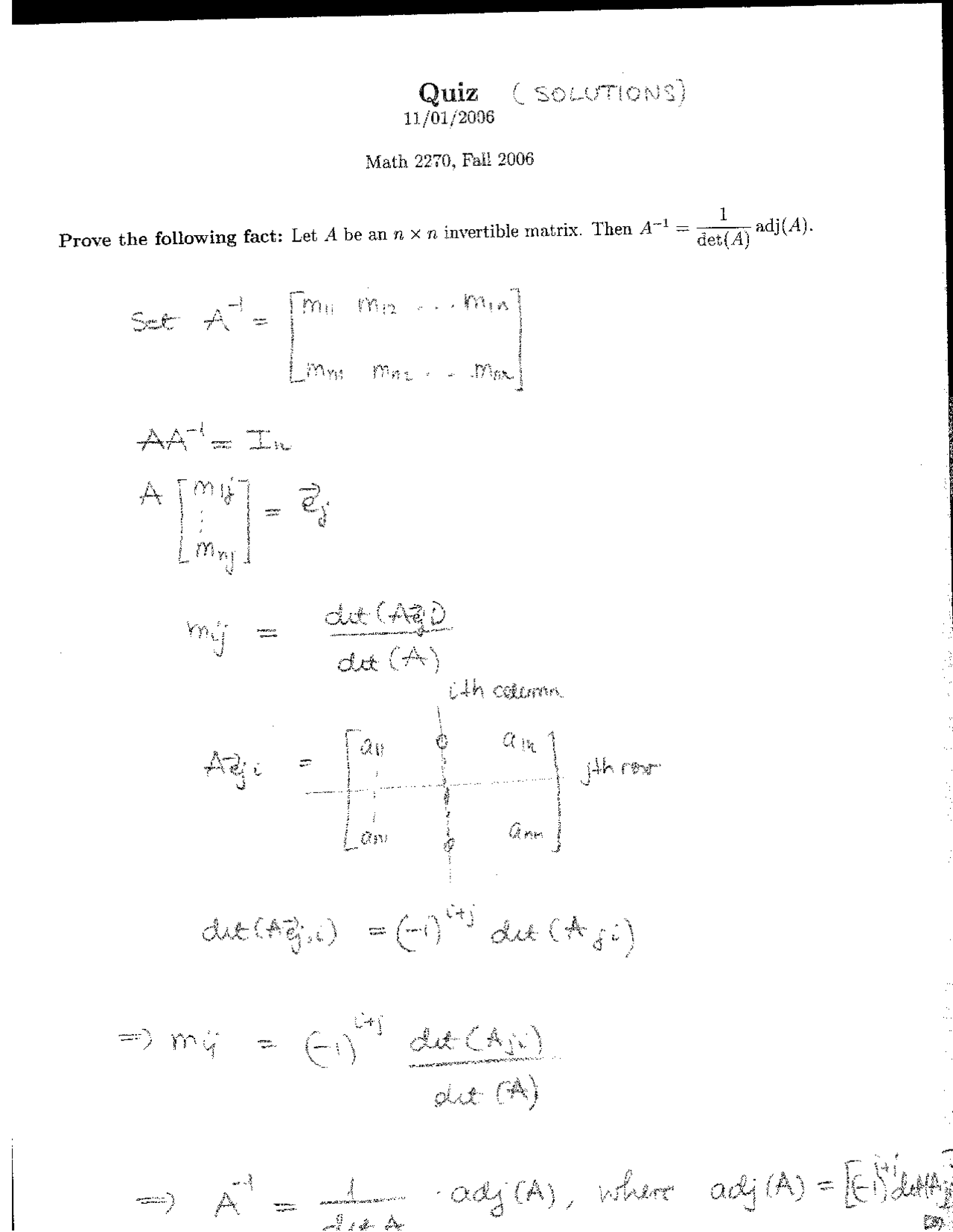 2 Solved Problems On Linear Transformations Quiz Math 2270 Docsity
