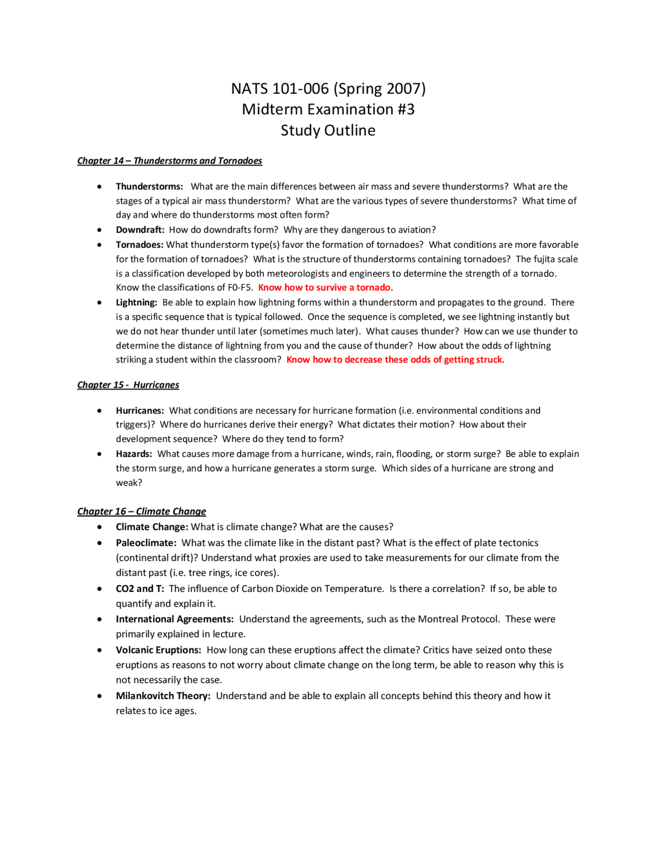 Thunderstorm Outline For Midterm Exam 3 Earth And Its Environments