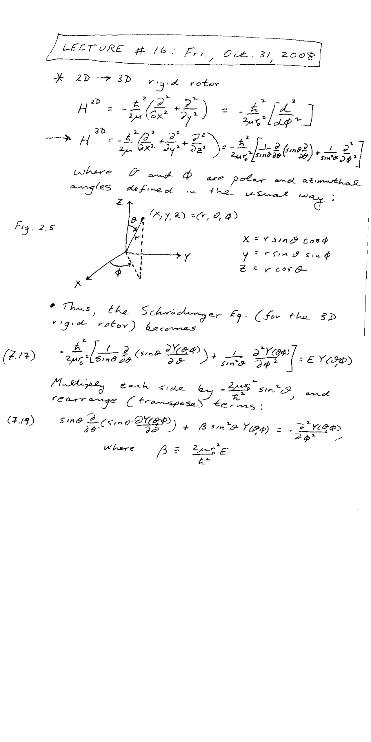 Handwritten Notes on Physical Chemistry: Quantum Mechanics | CHEM 113A ...