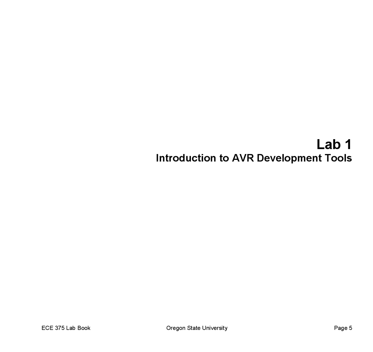 Lab 1 - Introduction to AVR Development Tools - Computer Organization | ECE 375 - Docsity