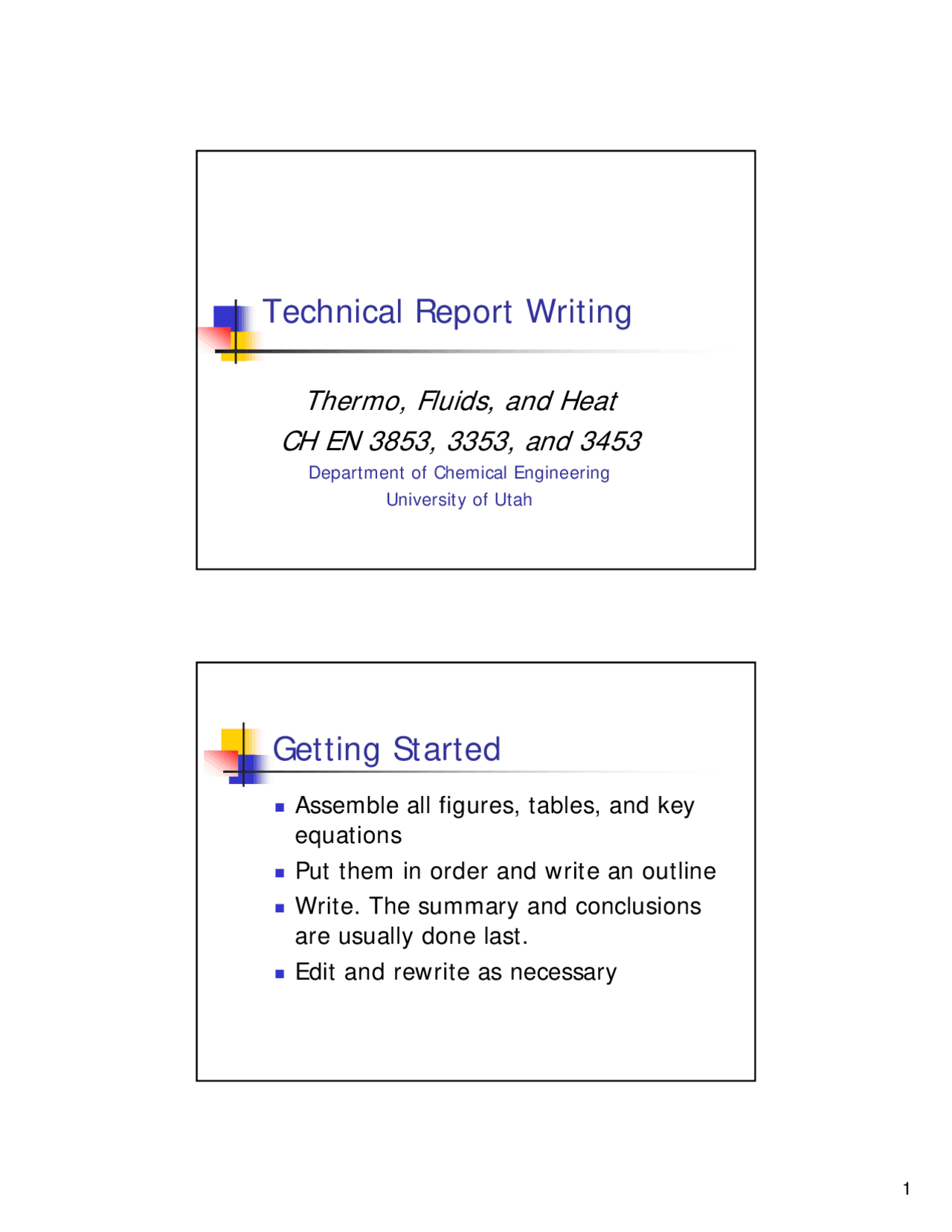 Technical Report Writing Lecture Slides Ch En 3853 Docsity