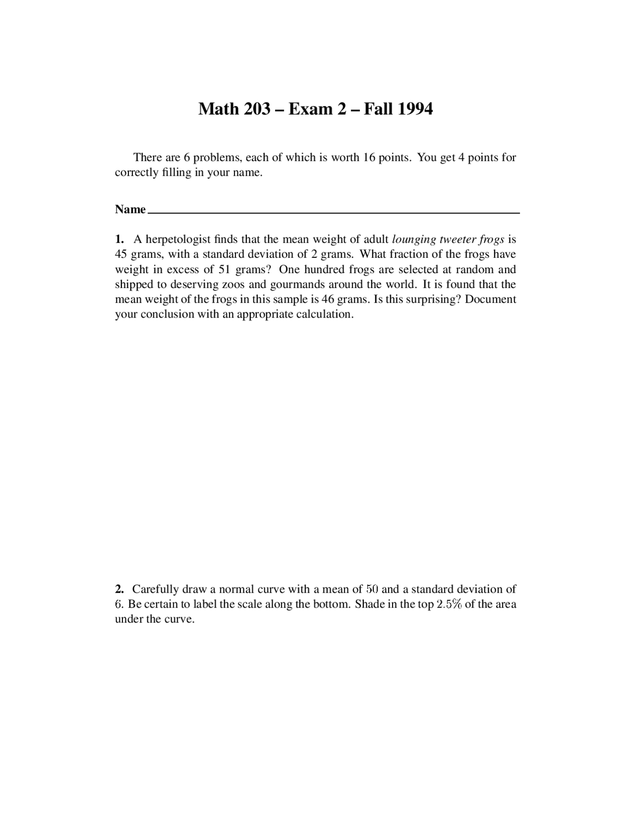 Exam 2 For Contemporary Mathematics Math 203 Docsity