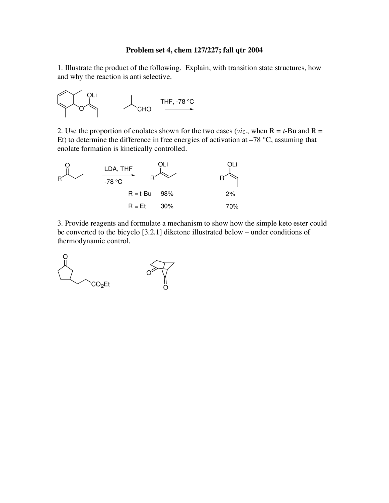 3 Solved Problems On Transition State Structure Chem 127 Docsity