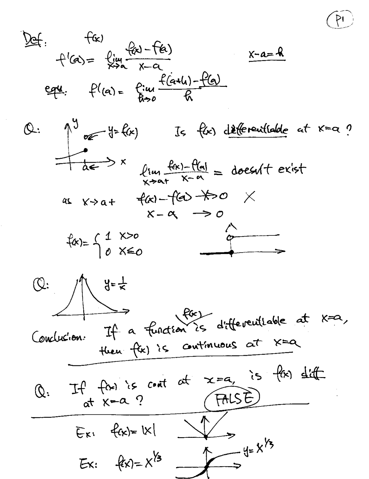 Handwritten Notes On Differential Calculus M 408k Docsity