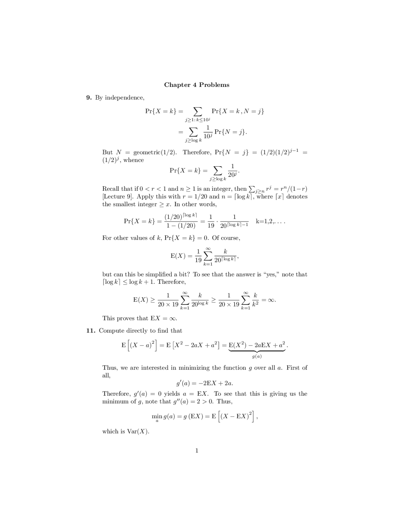 Introduction to Probability - Sample Problems with Answers | MATH 5010 ...