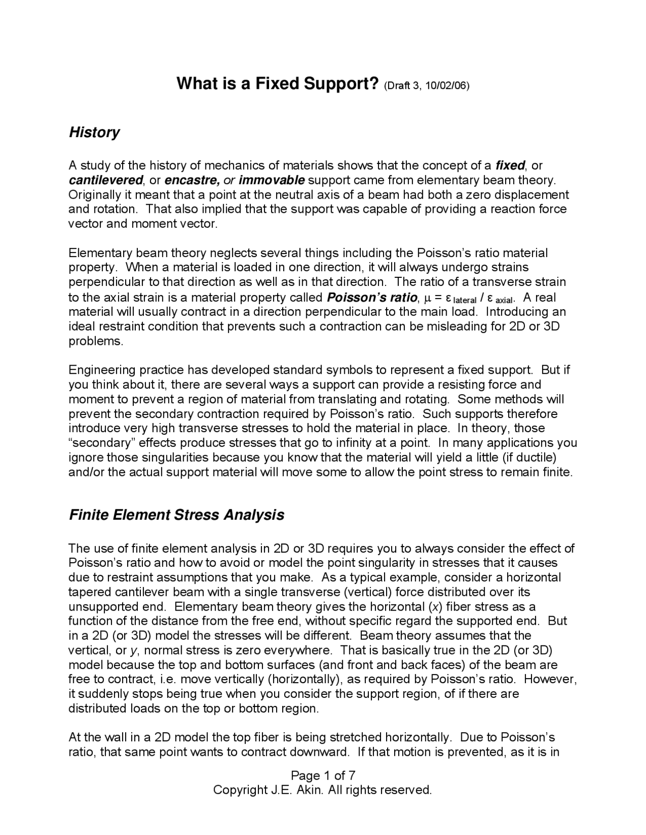 What is a Fixed Support, Finite Element Stress Analysis | MECH 403 ...