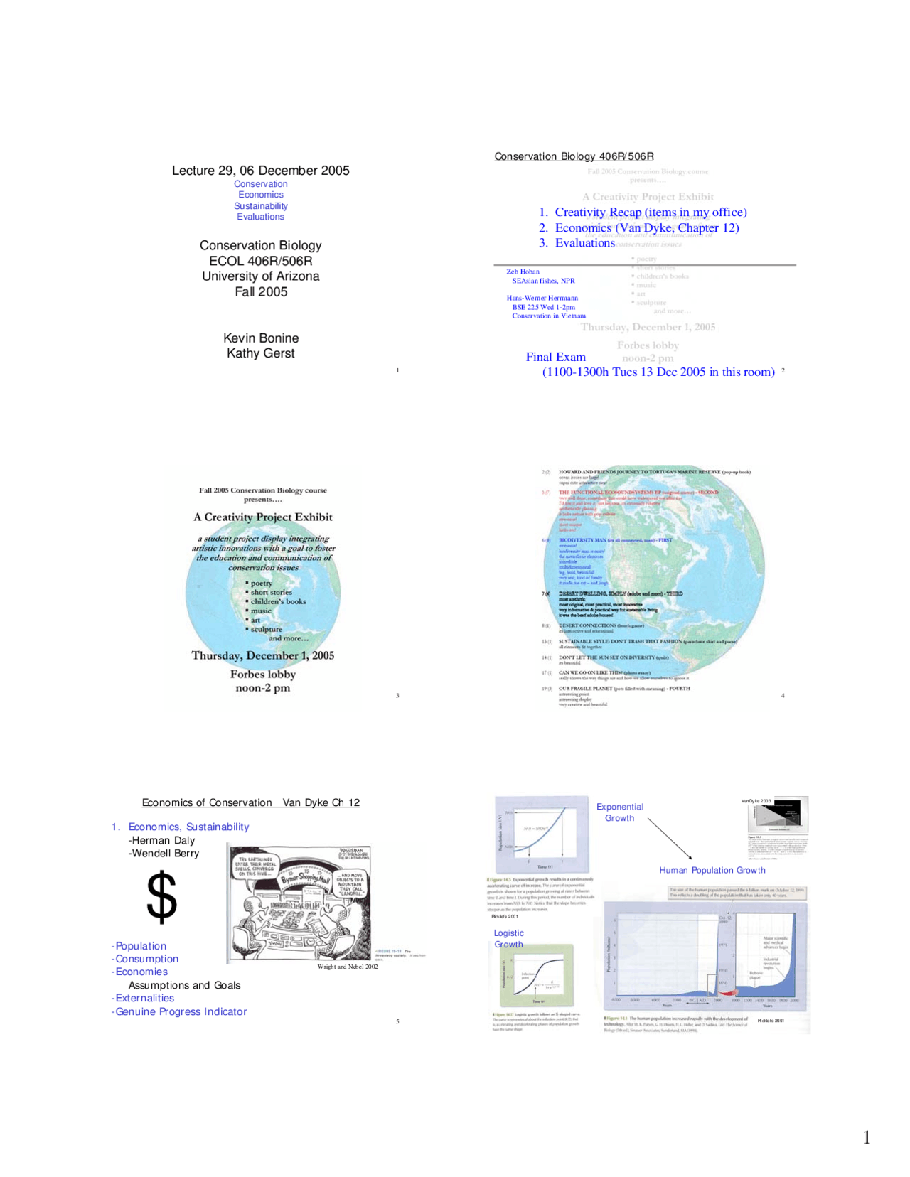 Conservation Economics Sustainability Evaluation - Slides | ECOL 406R ...