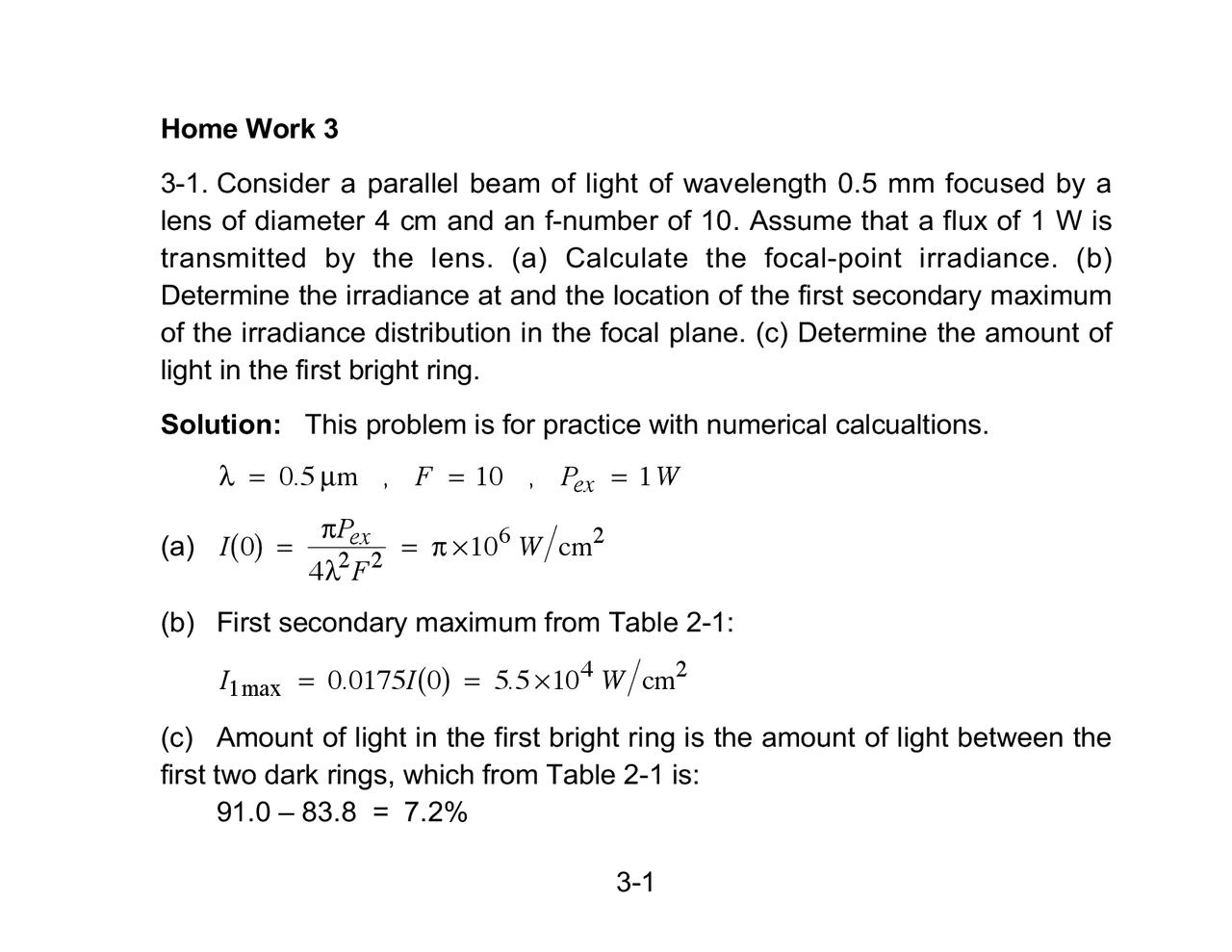 Solved Problem On Aberrated Imaging And Propagation Assignment 3