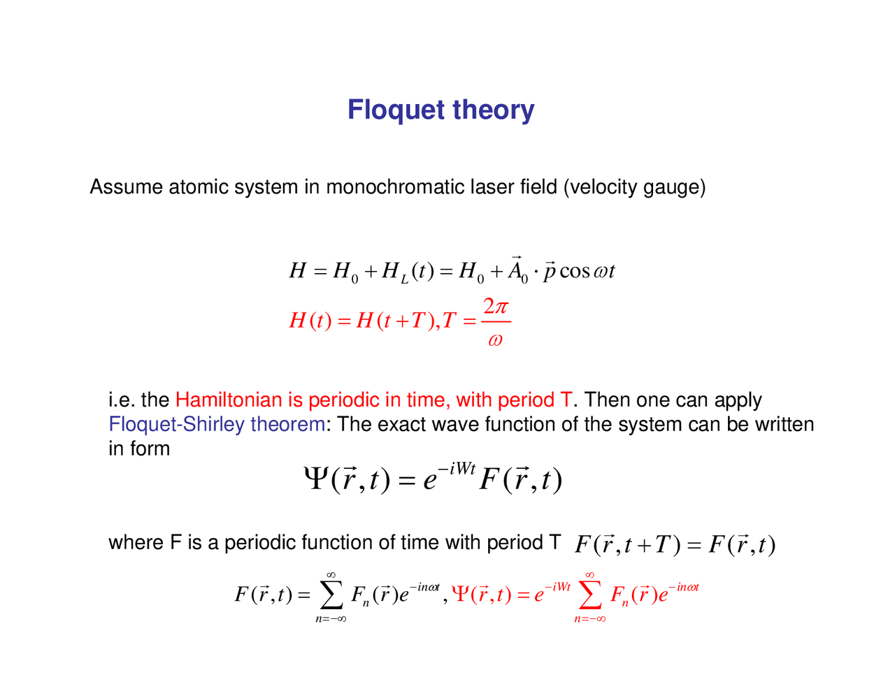 Lecture Notes On Floquet Theory Phys 602 Docsity