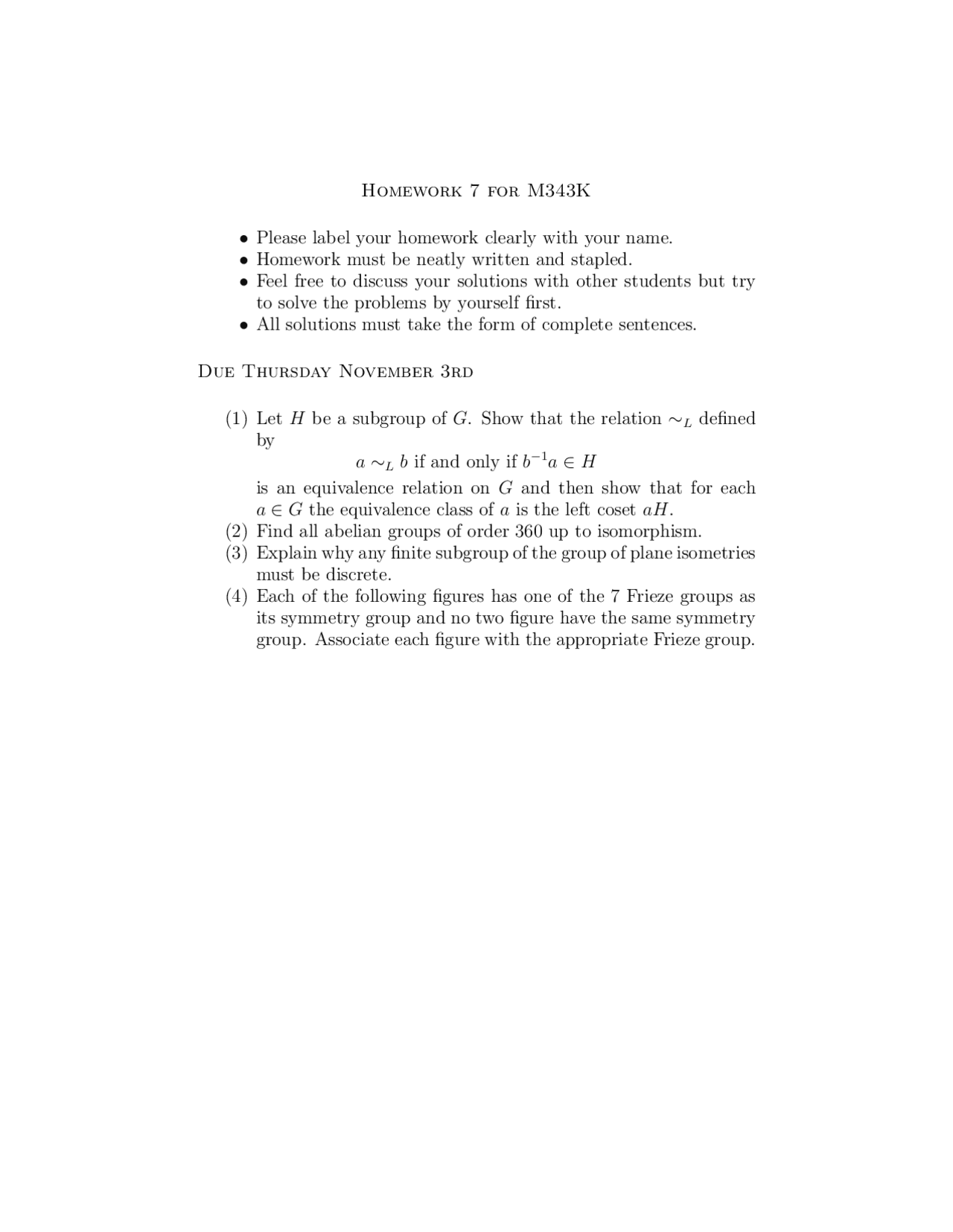4 Problems on Applied Numbers Theory - Assignment 7 | M 343L | Assignments Teoría de Números ...