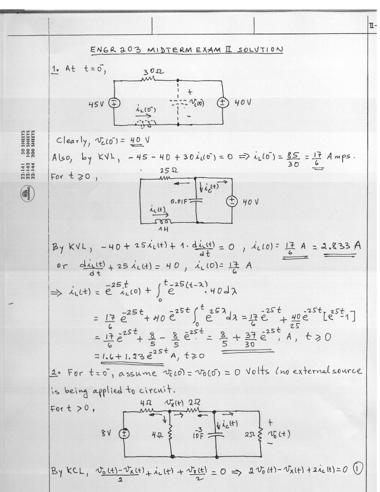 2 Solved Problems On Electrical Fundamentals Iii Midterm Exam 2
