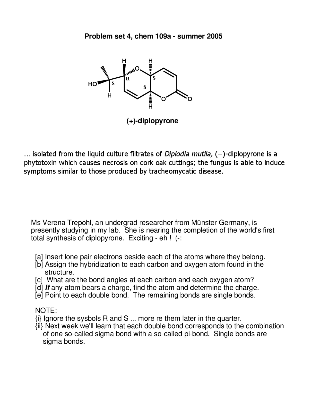 Assignment on Organic Chemistry | CHEM 109A | Assignments Organic ...