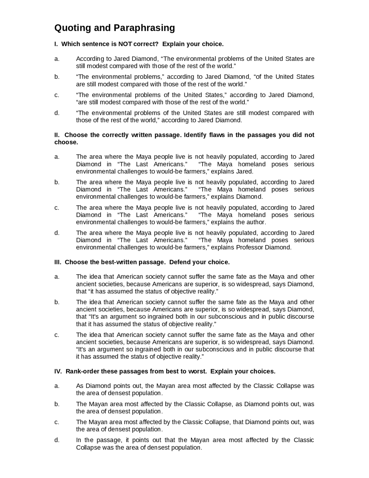 Lecture Notes On Quoting And Paraphrasing Ling 12 Docsity
