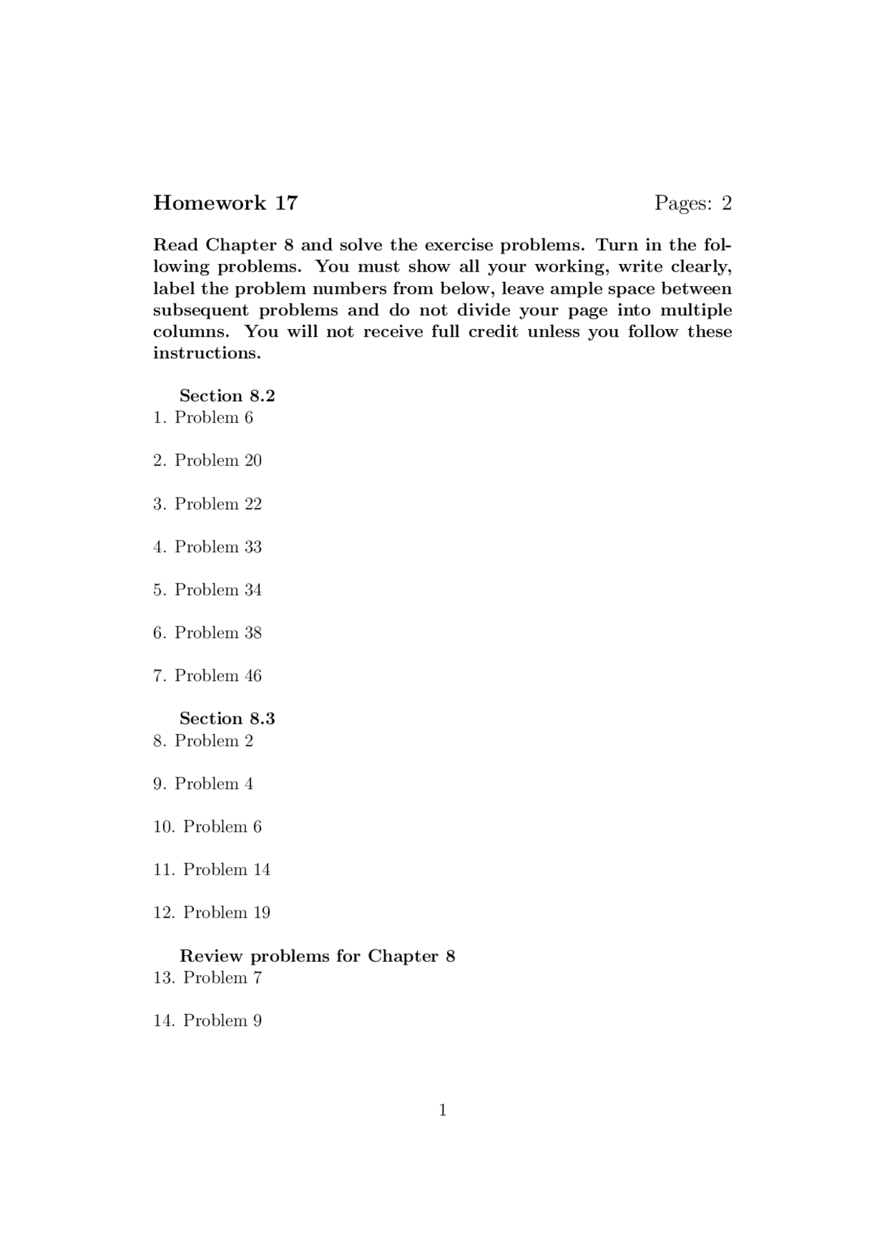 Homework 17 Calculus Preparation Math 120r Docsity