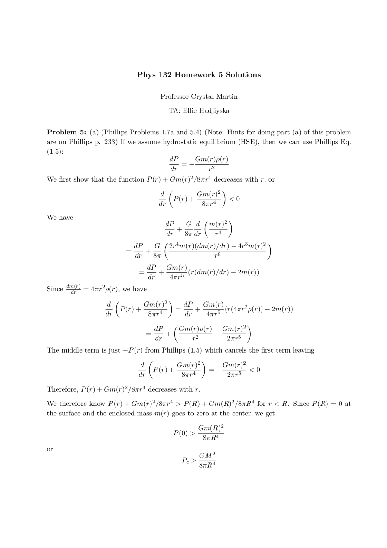 5 Solved Problems In Evolution Assignment Phys 132 Docsity