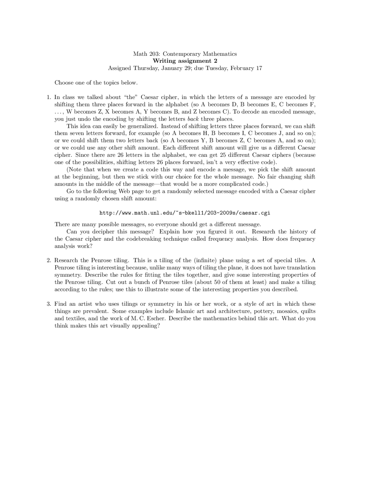 3 Practice Problems On Contemporary Mathematics Writing Assignment 2