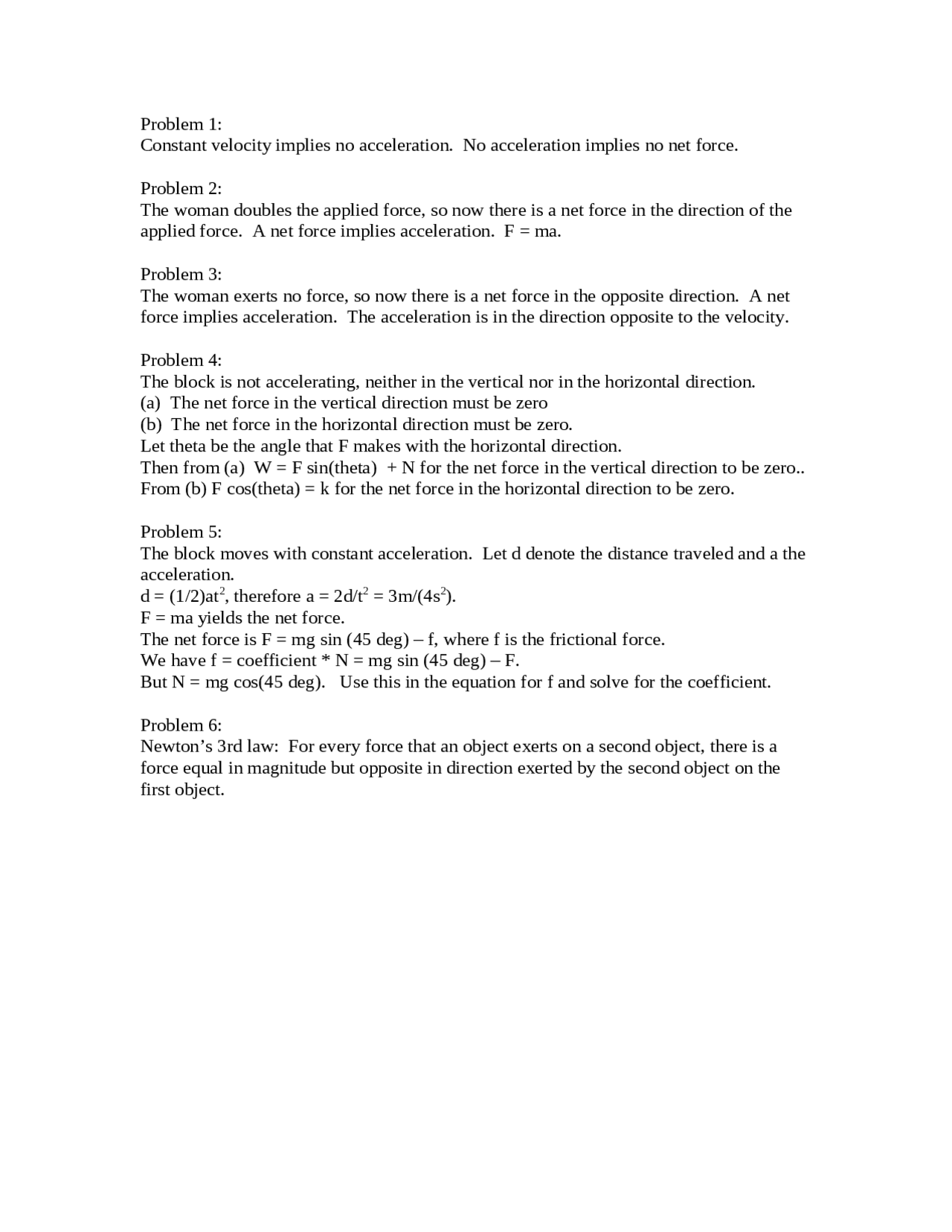 Introduction To Physics 6 Problems On Assignment Phys 135 Docsity