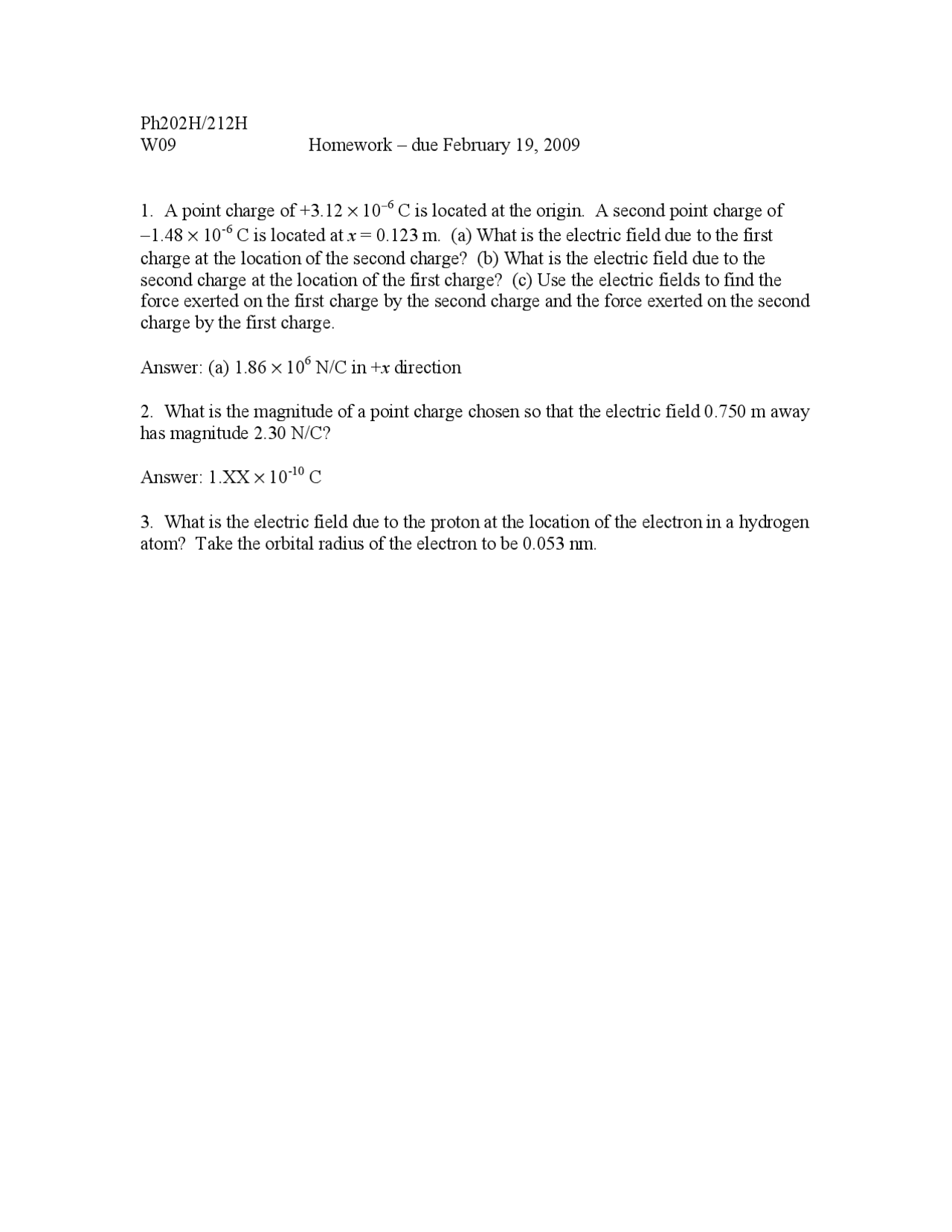Assignment 15 Solved General Physics Ii With Calculus Ph 212 Docsity