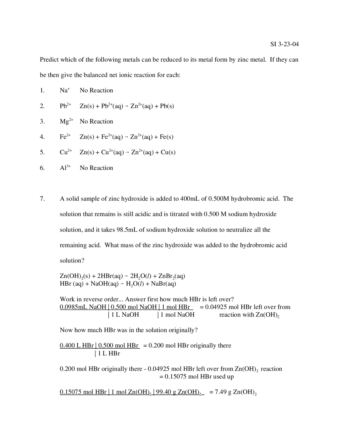 Solutions For Assignment General Chemistry I Che 1101 Docsity