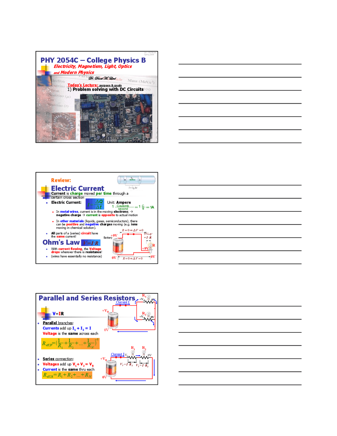 Electricity Magnetism Optics And Modern Physics Lecture Slides