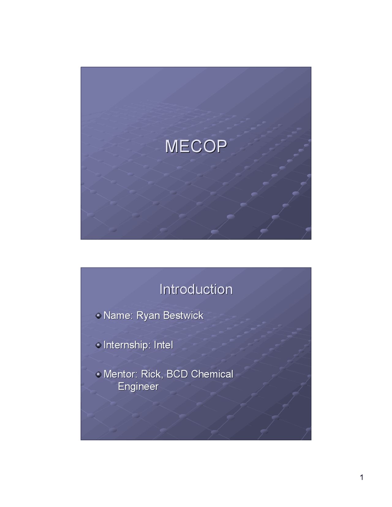 MECOP Introduction - Lecture Slides | ENGR 407 - Docsity