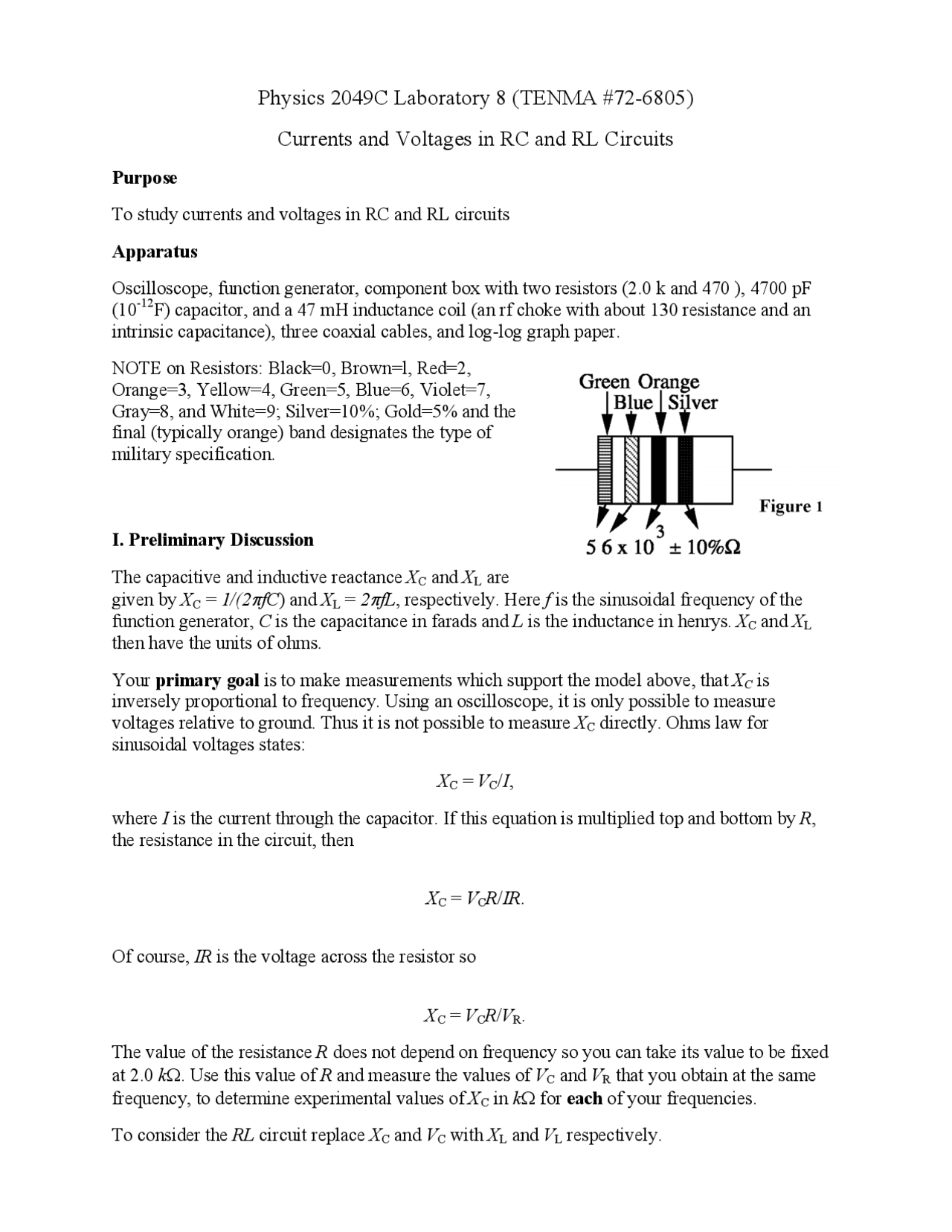 Currents and Voltages in RC and RL Circuits - Lecture Notes | PHY 2049C ...