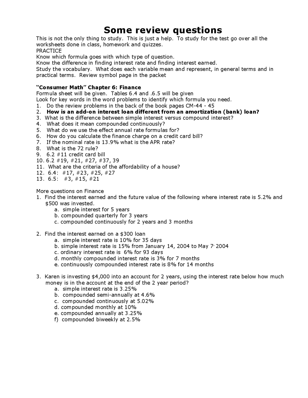 Review Questions For Mathematics In Modern Society Math 105 Docsity