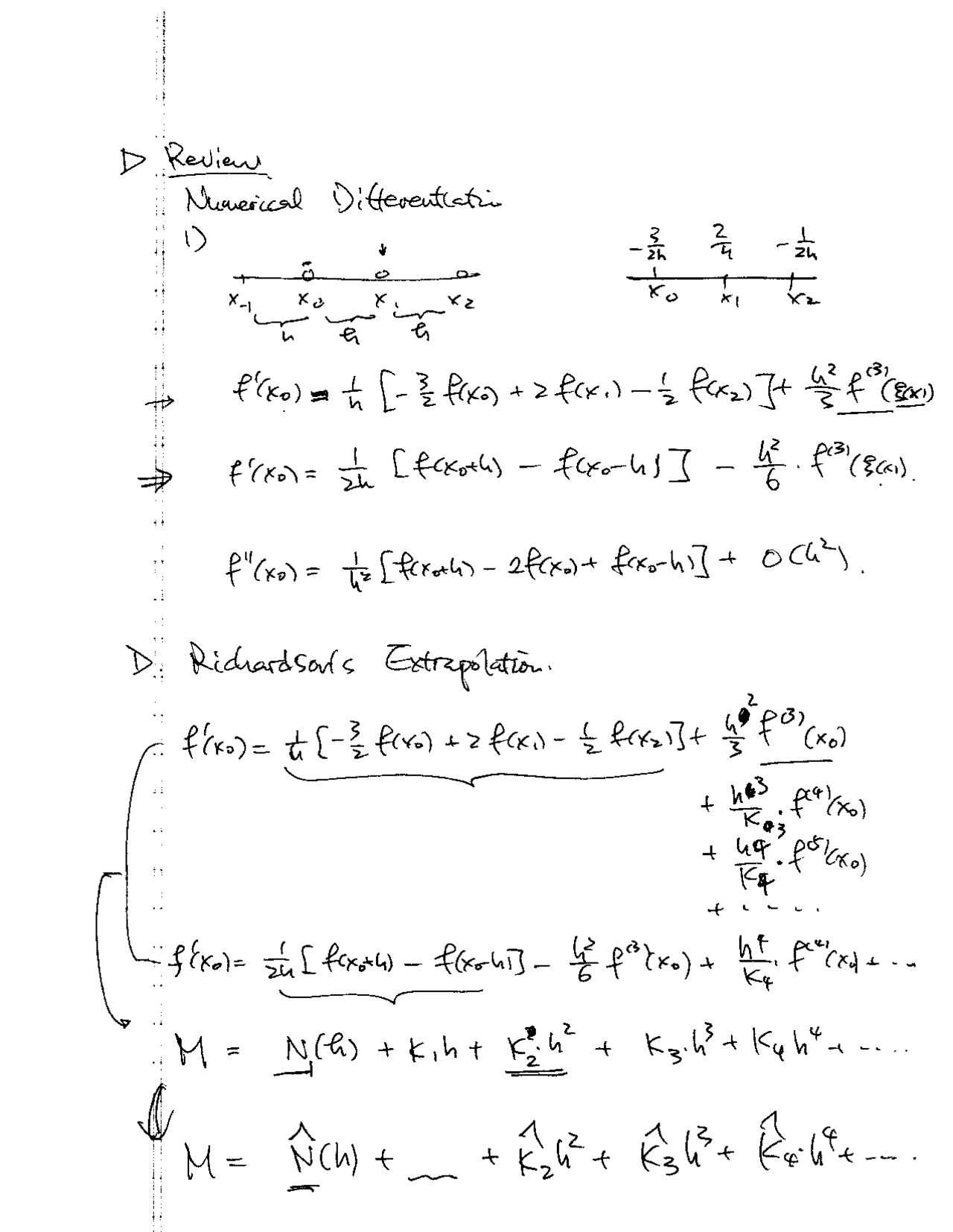 Numerical Differentiation Handout M 348 Docsity