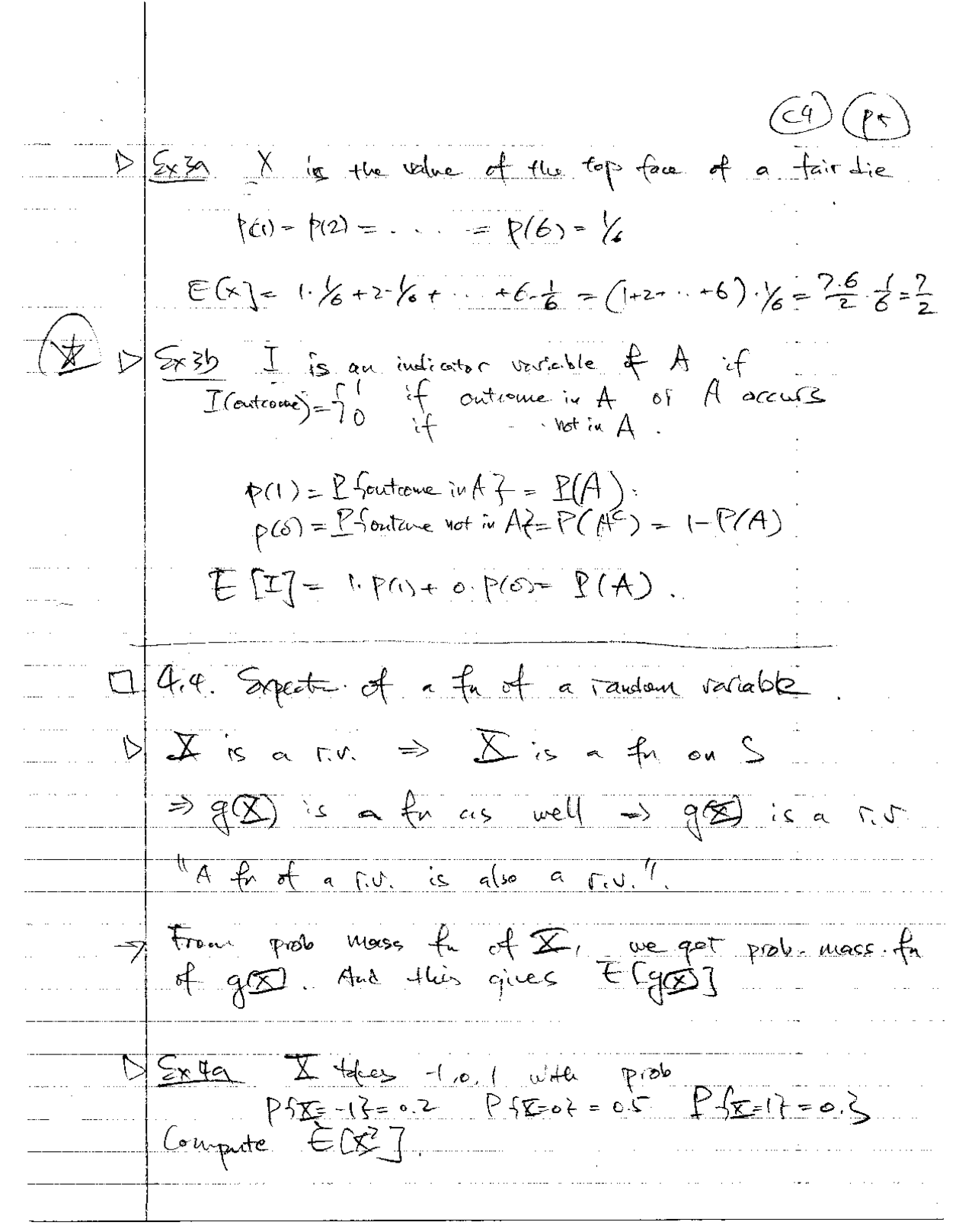 Random Variables With Examples Handwritten Notes M 362k Docsity