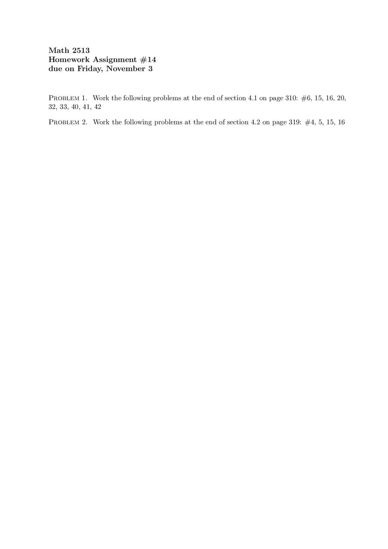 Homework Assignment 14 Discrete Mathematical Structures Math 2513 Docsity