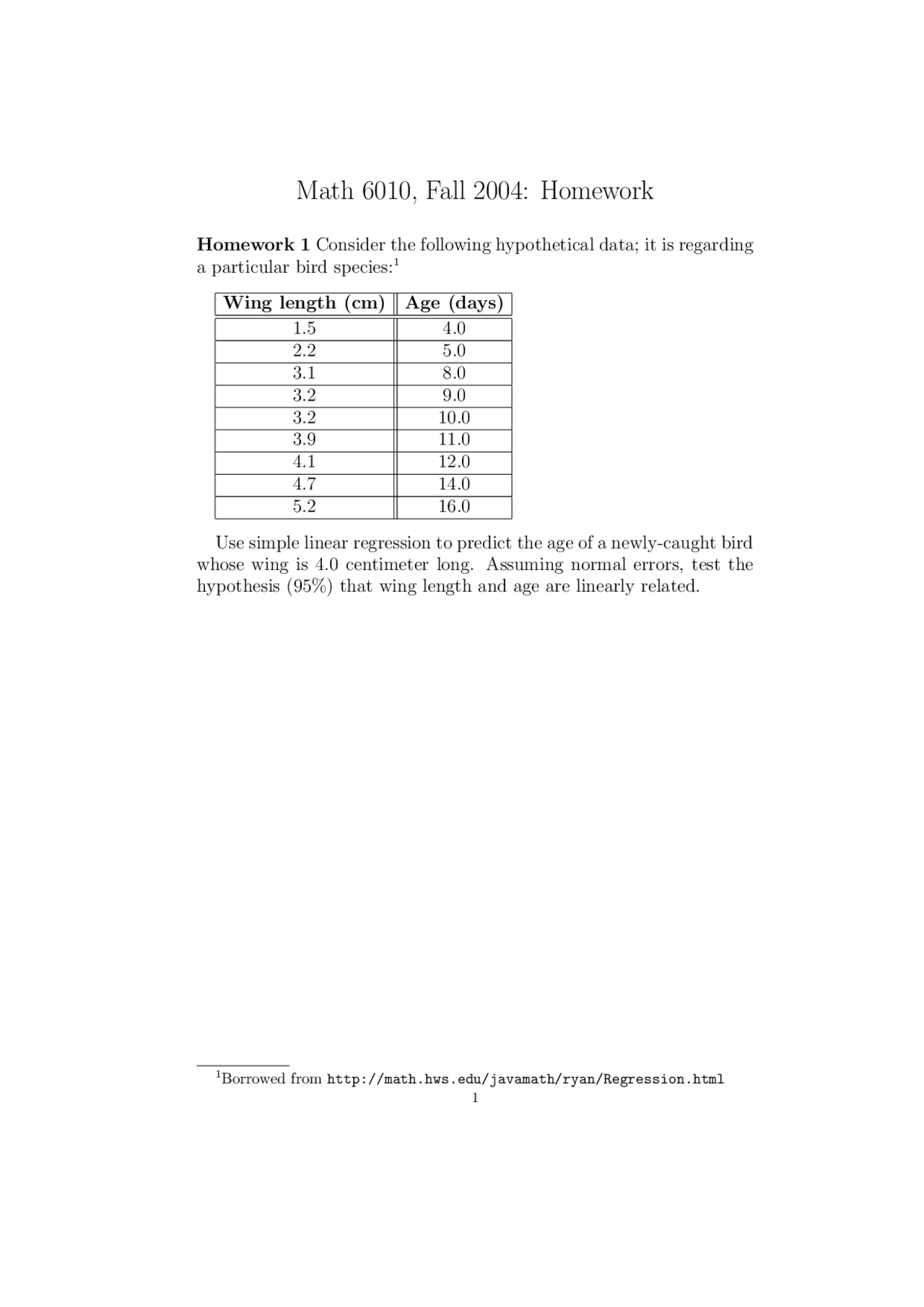 Practice Homework Linear Models Math 6010 Docsity