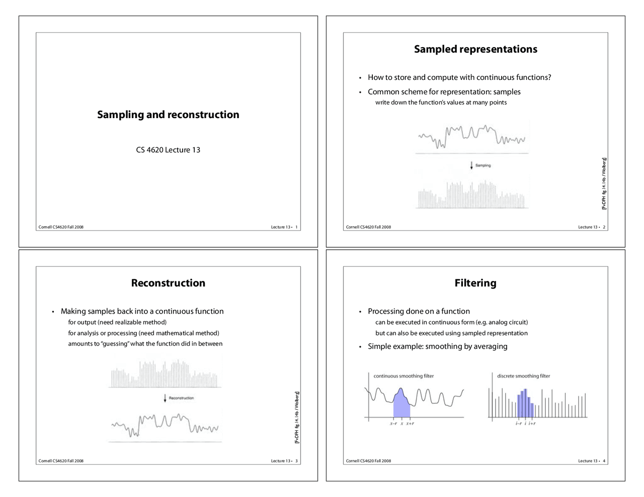 Sampling And Reconstruction Lecture Slides Cs 4620 Docsity