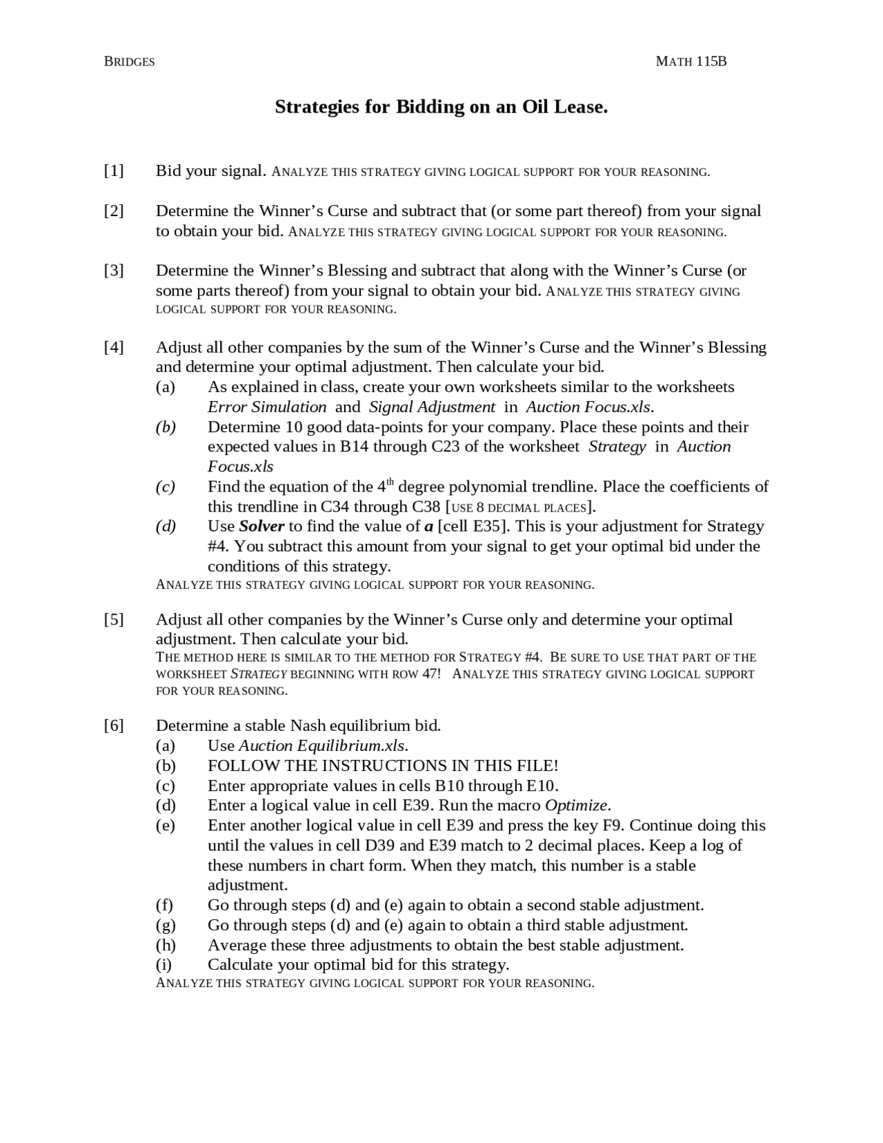 Strategies of Bidding - Business Mathematics II - Class Notes | MATH ...