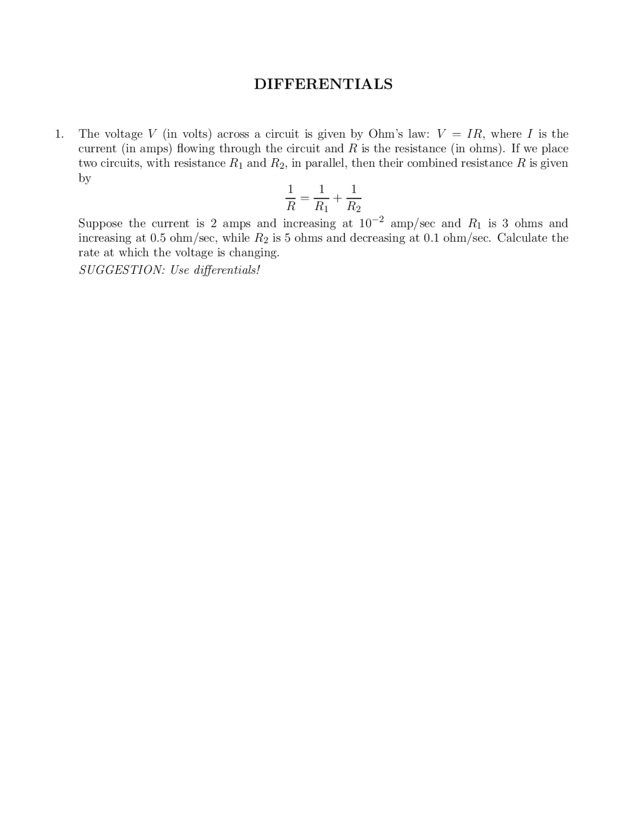 Differentials Vector Calculus Ii Assignment 1 Mth 255 Docsity