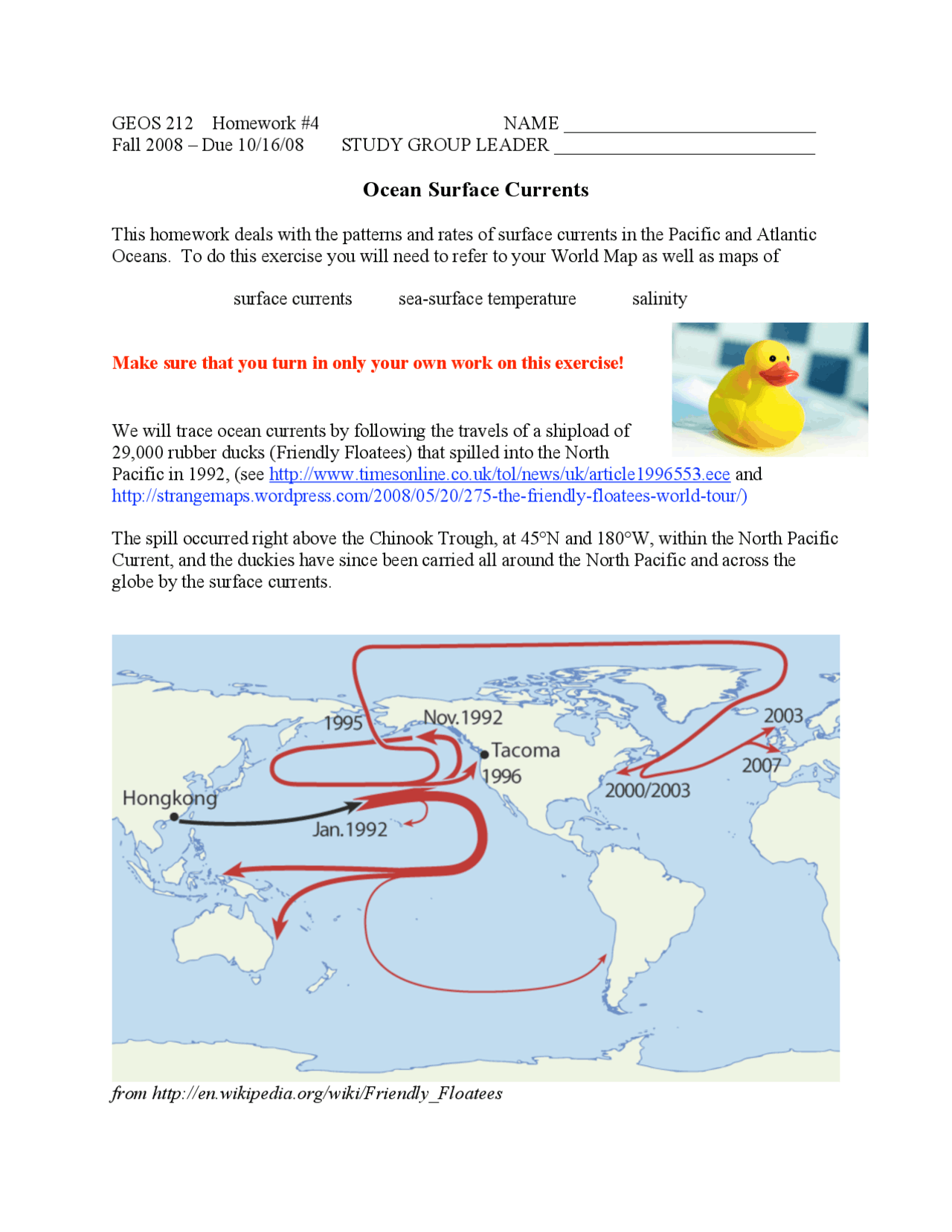 Ocean Surface Current In Introduction To Oceanography Assignment