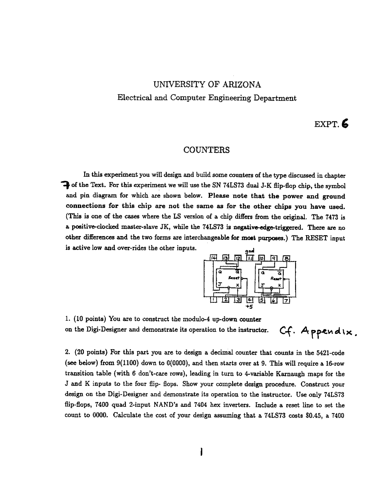 Lab Experiment 6 Digital Logic Ece 274 Docsity